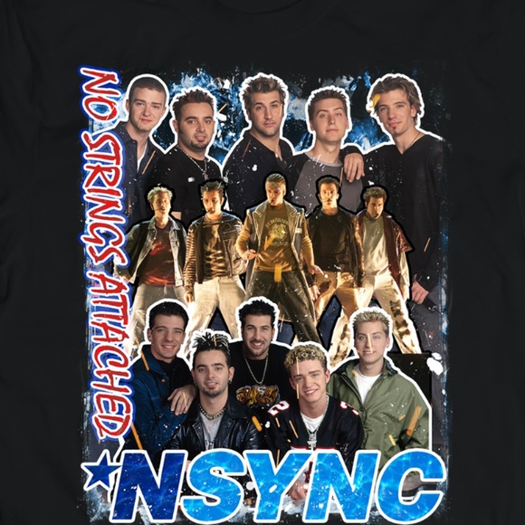 Gildan | Shirts | Vintage Style Black Nsync Boy Band Tee | Poshmark